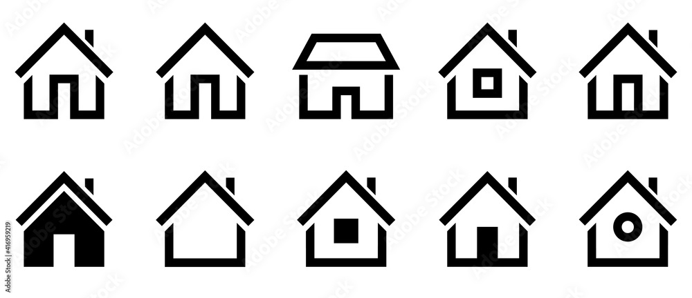 Home and house icon set. Home symbols collection vector illustration ...