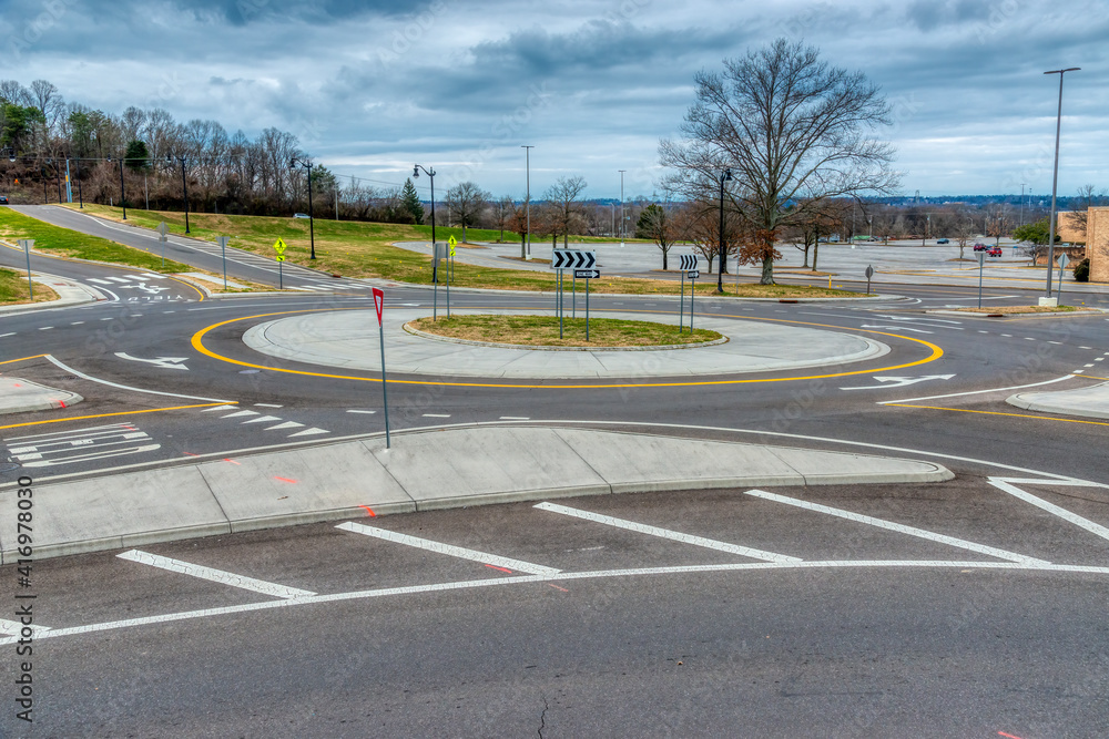 Traffic Roundabout or Circle Stock Photo | Adobe Stock