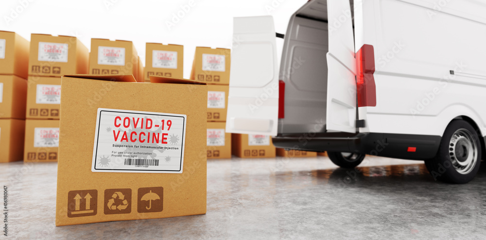 Coronavirus Covid-19 vaccine transport, shipping and delivery Stock ...
