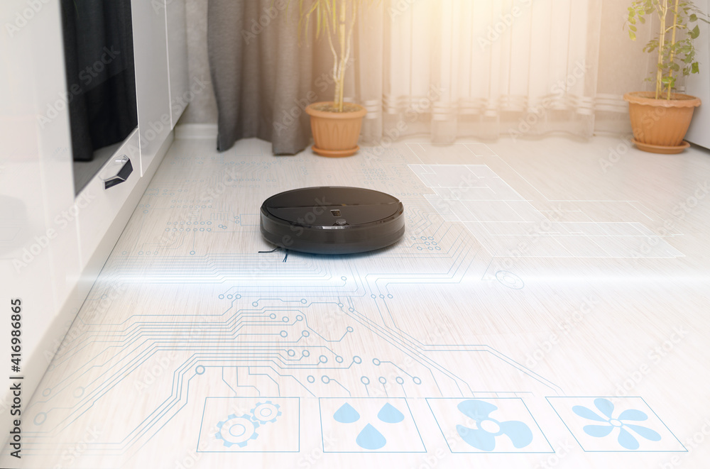 the concept of automation of the cleaning process with a robot vacuum ...