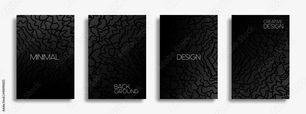 Set of black and white banners. Cover black and white cards. Minimal ...