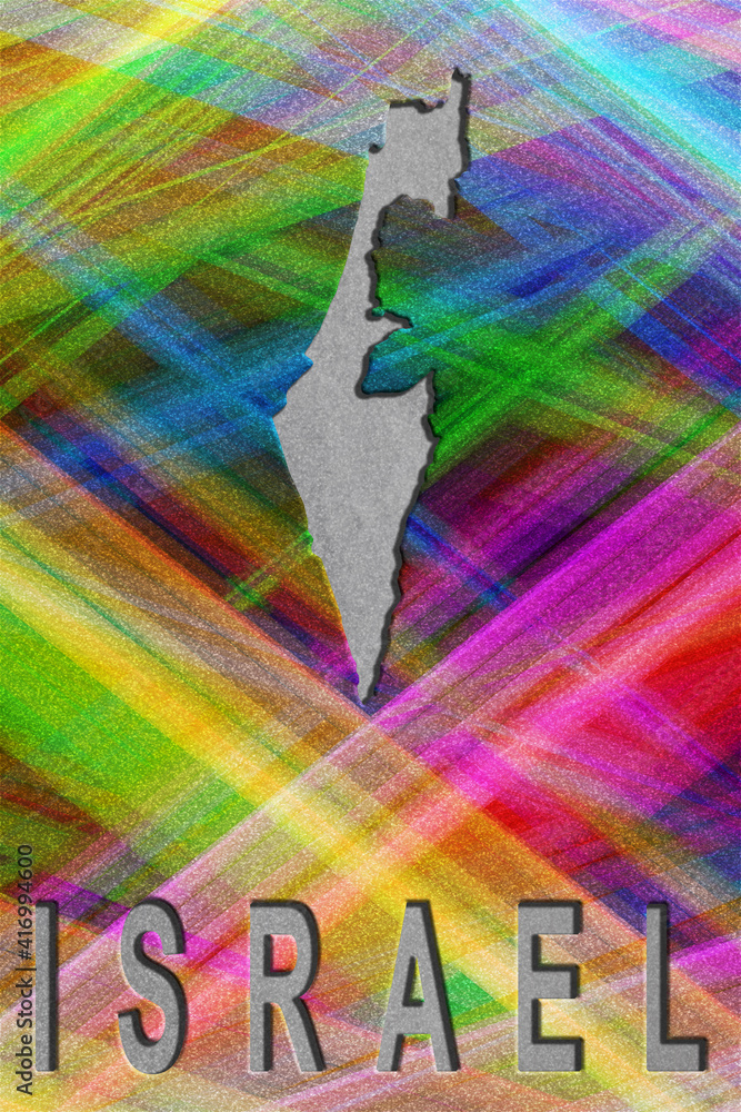 Map of Israel, colorful background Stock Illustration | Adobe Stock