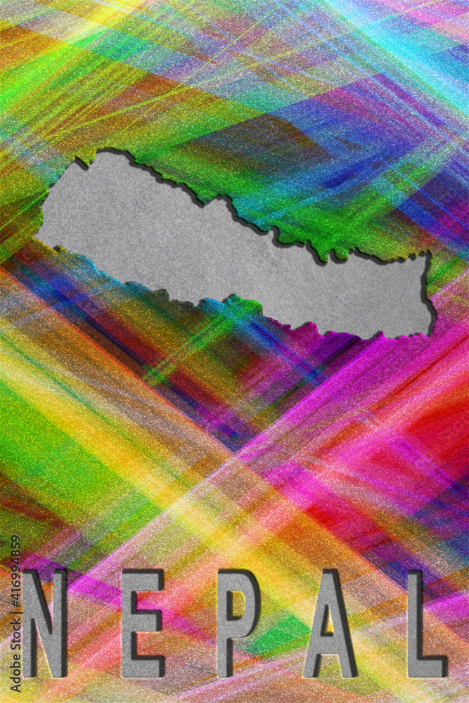 Map of Nepal, colorful background Stock Illustration | Adobe Stock