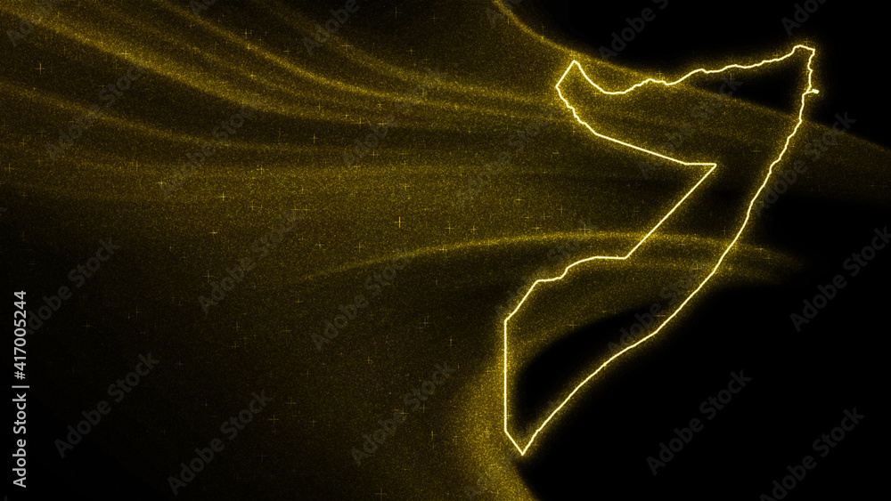 Map of Somalia, Gold glitter map Stock Illustration | Adobe Stock