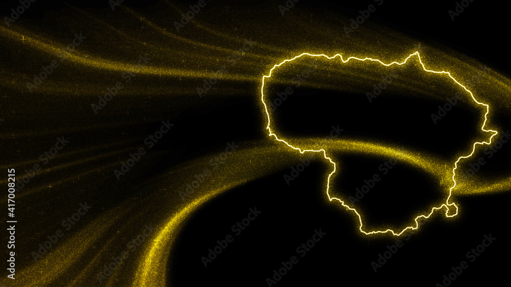 Map of Lithuania, Gold glitter map Stock Illustration | Adobe Stock