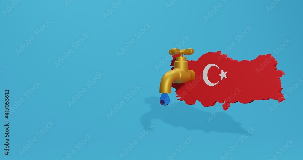 Water crisis and dry season in turkey for infographics and social media ...