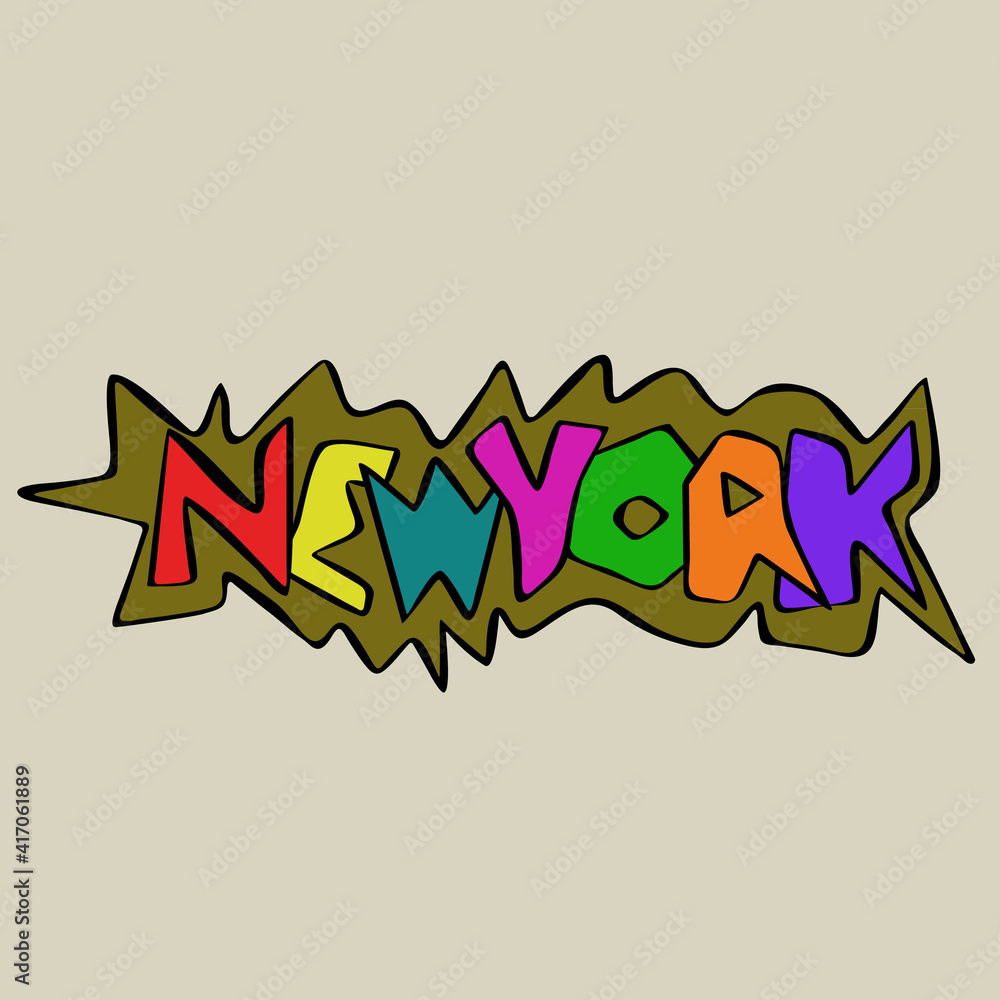 New York NYC graffiti Vintage old logo icon sign symbol emblem sticker ...