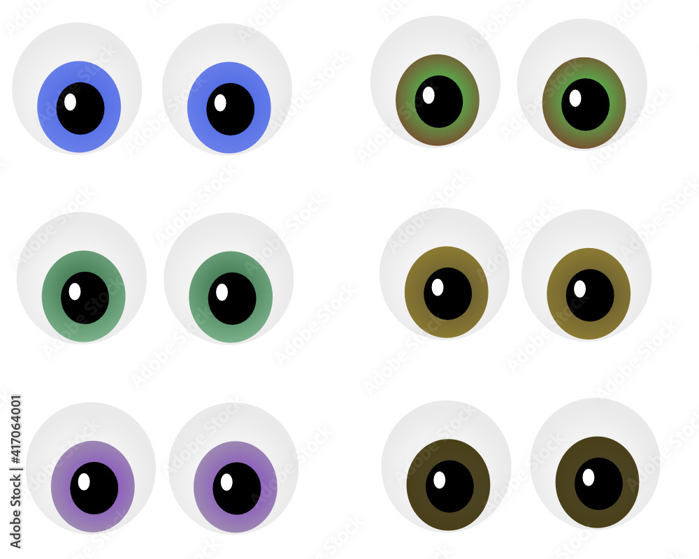 Multicoloured Googly Eyes on Transparent Background Vector Stock Vector ...
