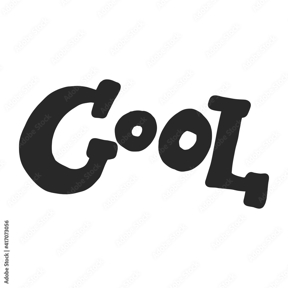 Cool.The sign of the inscription with the power hand. A hand-drawn ...