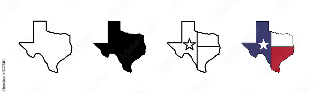Texas map icons set. Texas map icon. Texas symbol. vector de Stock ...