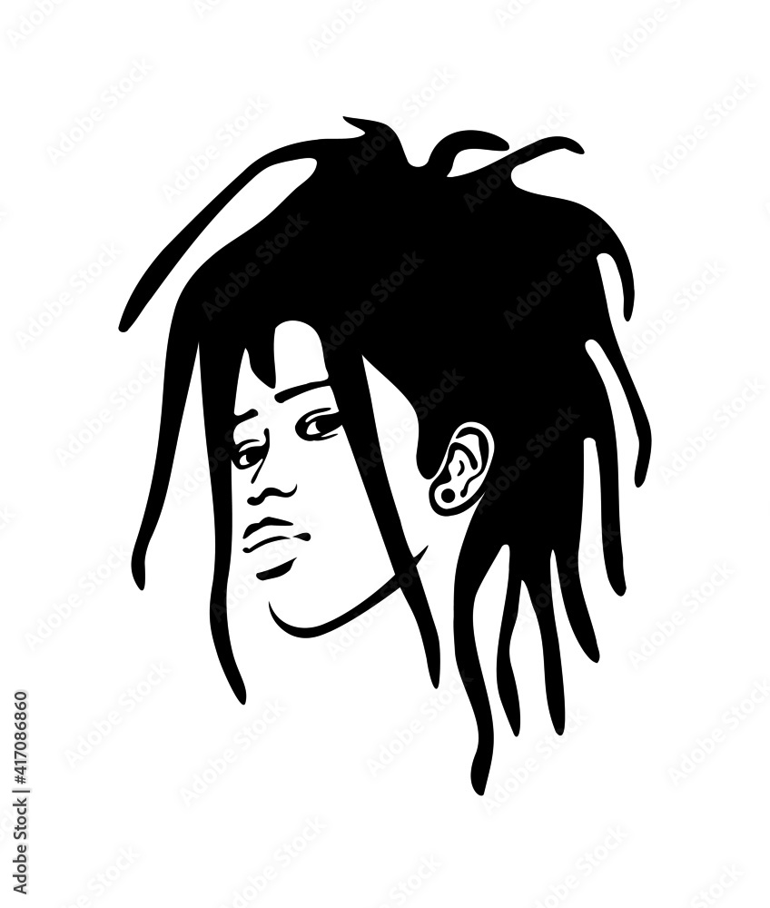 Black African American girl woman beautiful fashion lady head face ...