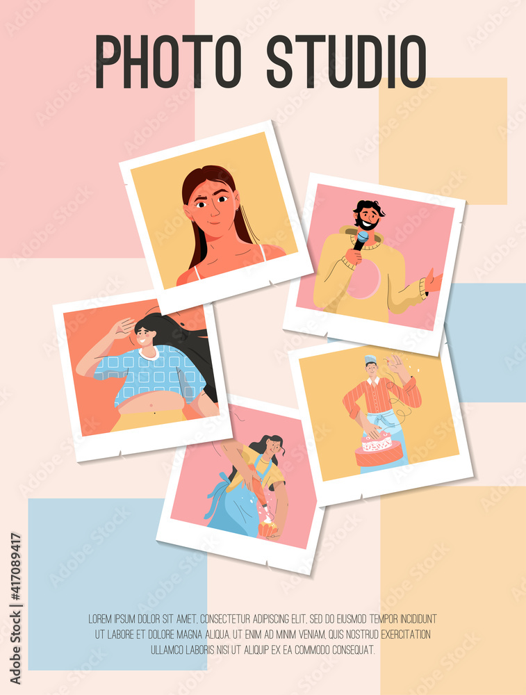 Vector poster of Photo Studio concept Stock Vector | Adobe Stock