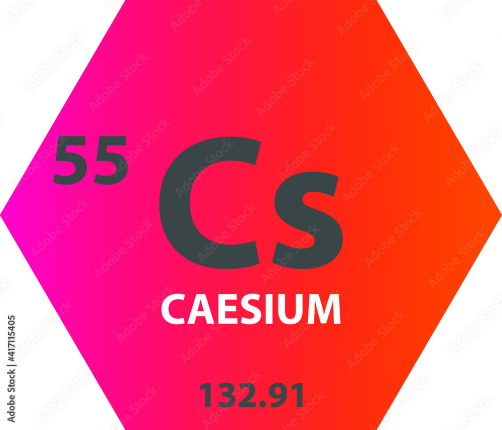 Cs Caesium Alkali metal Chemical Element vector illustration diagram ...