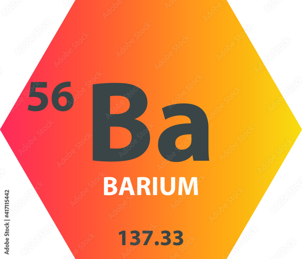 Ba Barium Alkaline earth metal Chemical Element vector illustration ...
