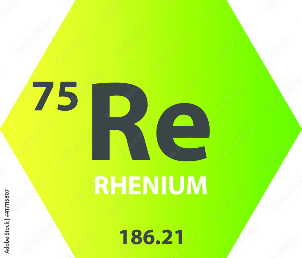 Re Rhenium Transition metal Chemical Element vector illustration ...