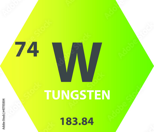 W Tungsten Transition metal Chemical Element vector illustration ...