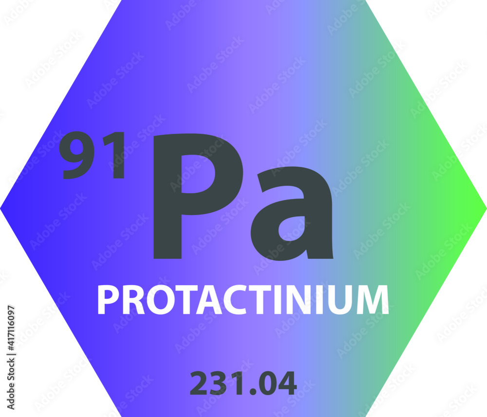 Pa Protactinium Actinoid Chemical Element vector illustration diagram ...