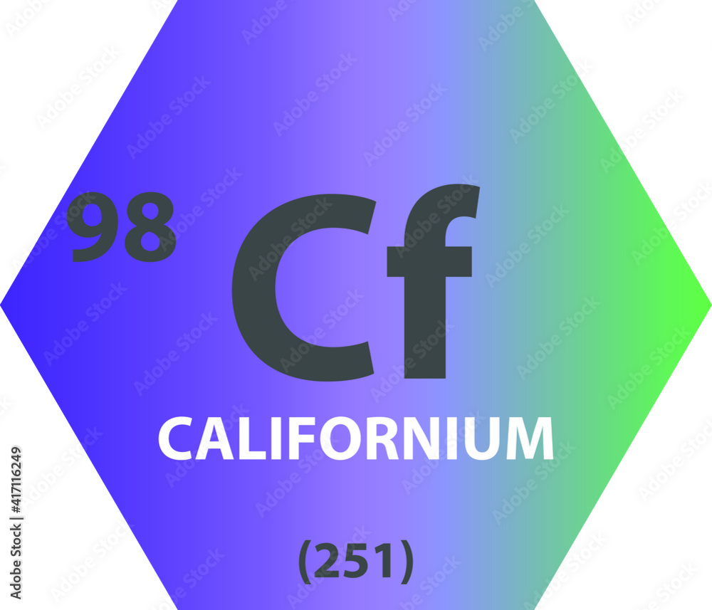 Cf Californium Actinoid Chemical Element vector illustration diagram ...
