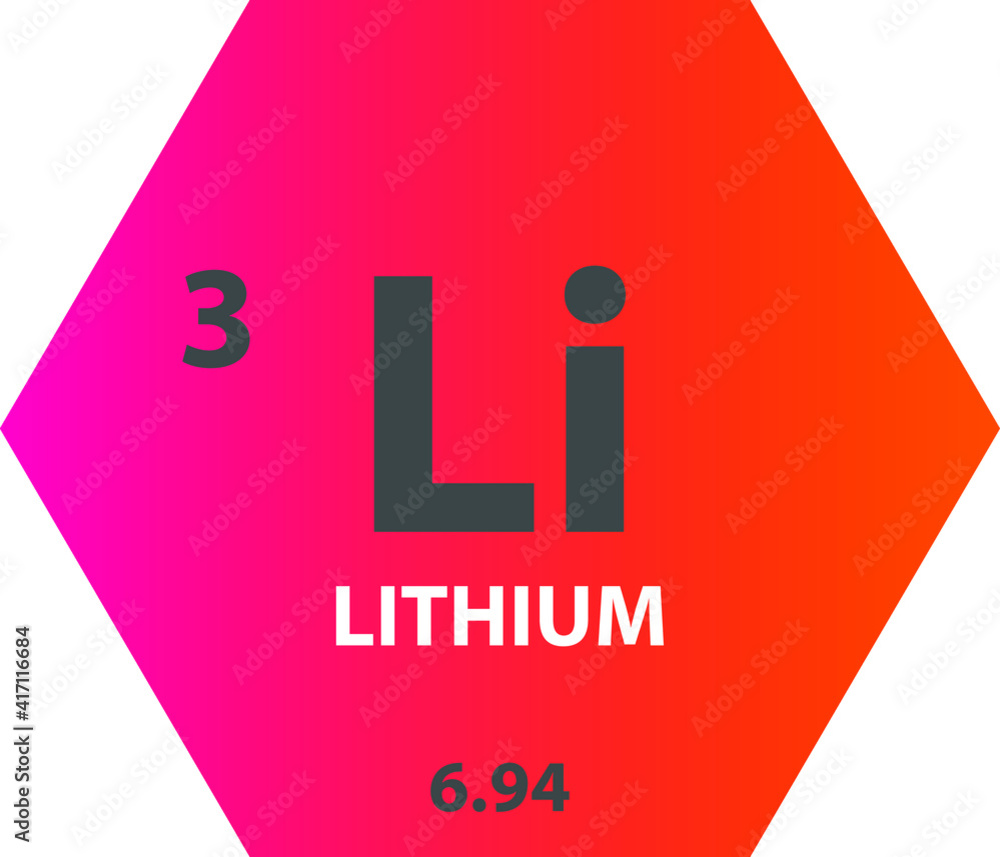 Li Lithium Alkali metal Chemical Element vector illustration diagram ...