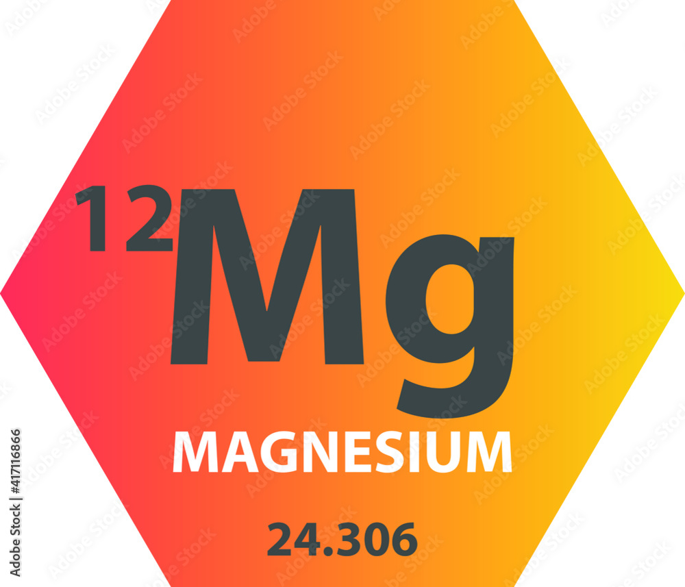 Mg Magnesium Alkaline earth metal Chemical Element vector illustration ...