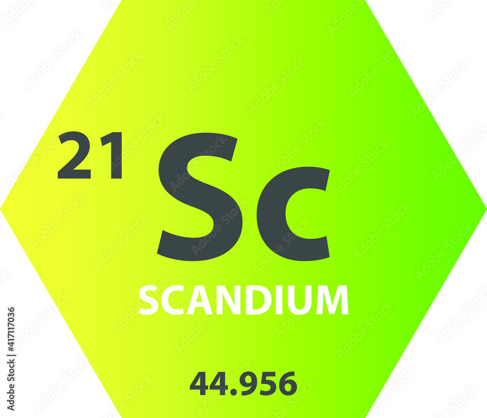 Sc Scandium Transition metal Chemical Element vector illustration ...