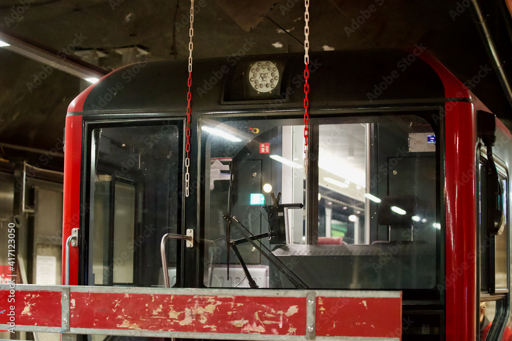Train of the Jungfrau Railway at the railway station of Jungfraujoch at 3454 meters above sea ...