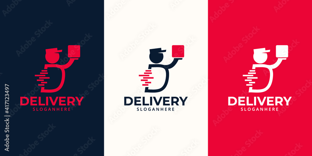 Delivery Logo designs Template. Illustration vector graphic of letter D ...