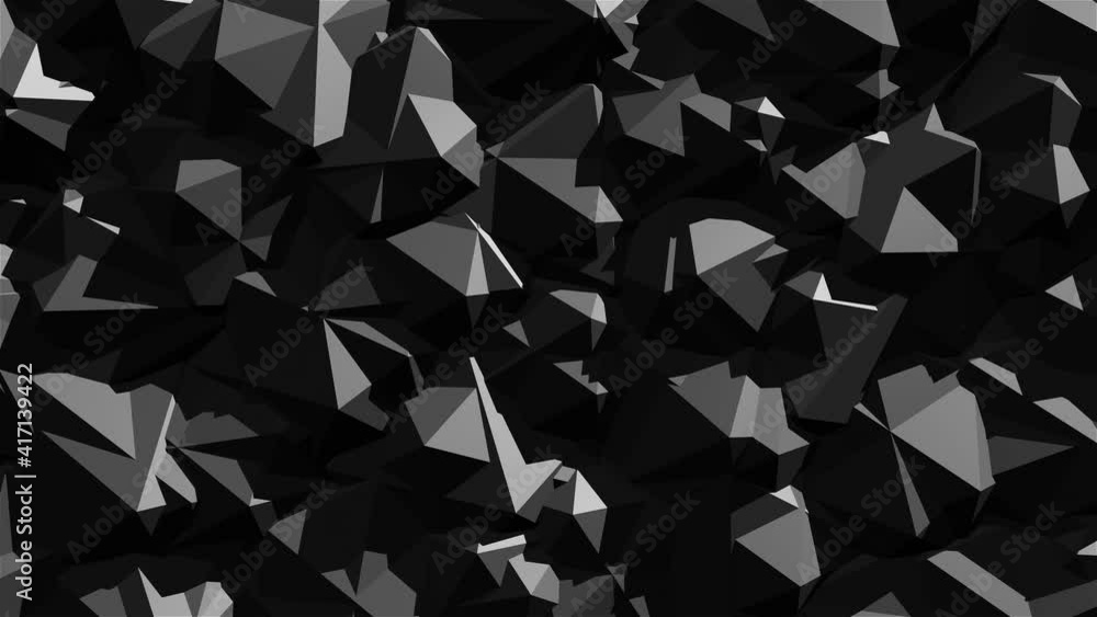 Icosahedrons Background - Dark - Animated background from many black ...