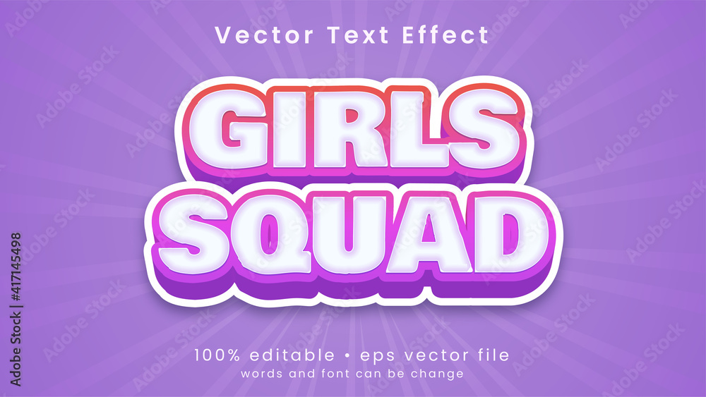 Cute Text Effect with Soft color Stock ベクター | Adobe Stock