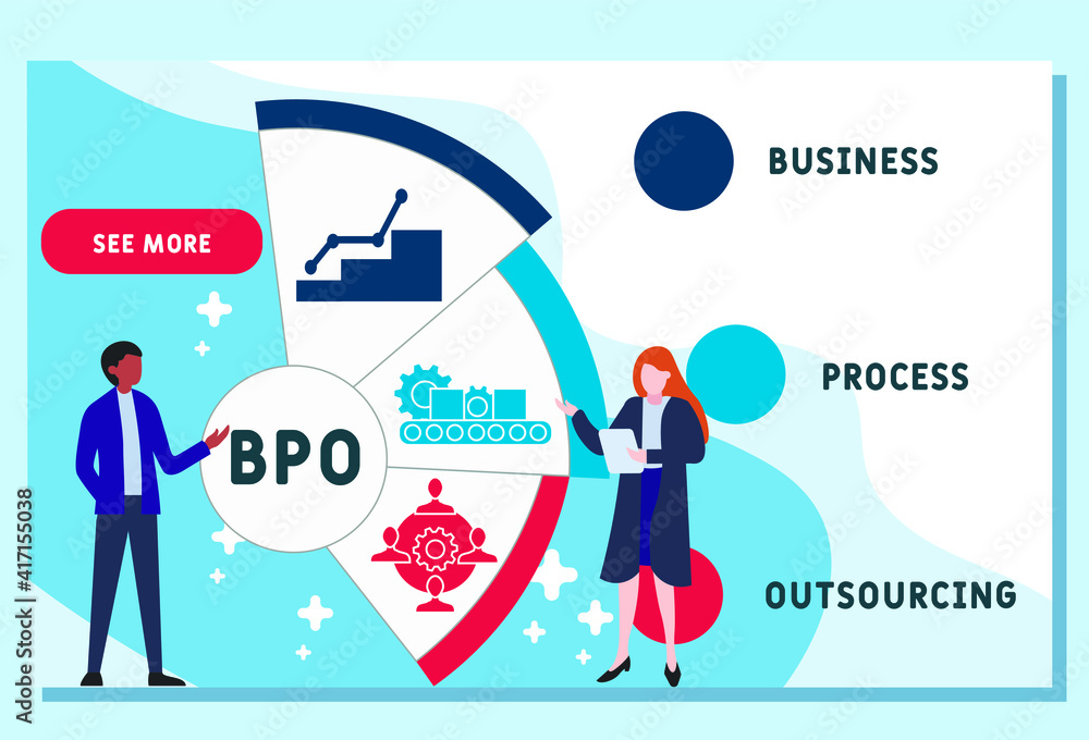 Vector website design template . BPO - Business Process Outsourcing ...