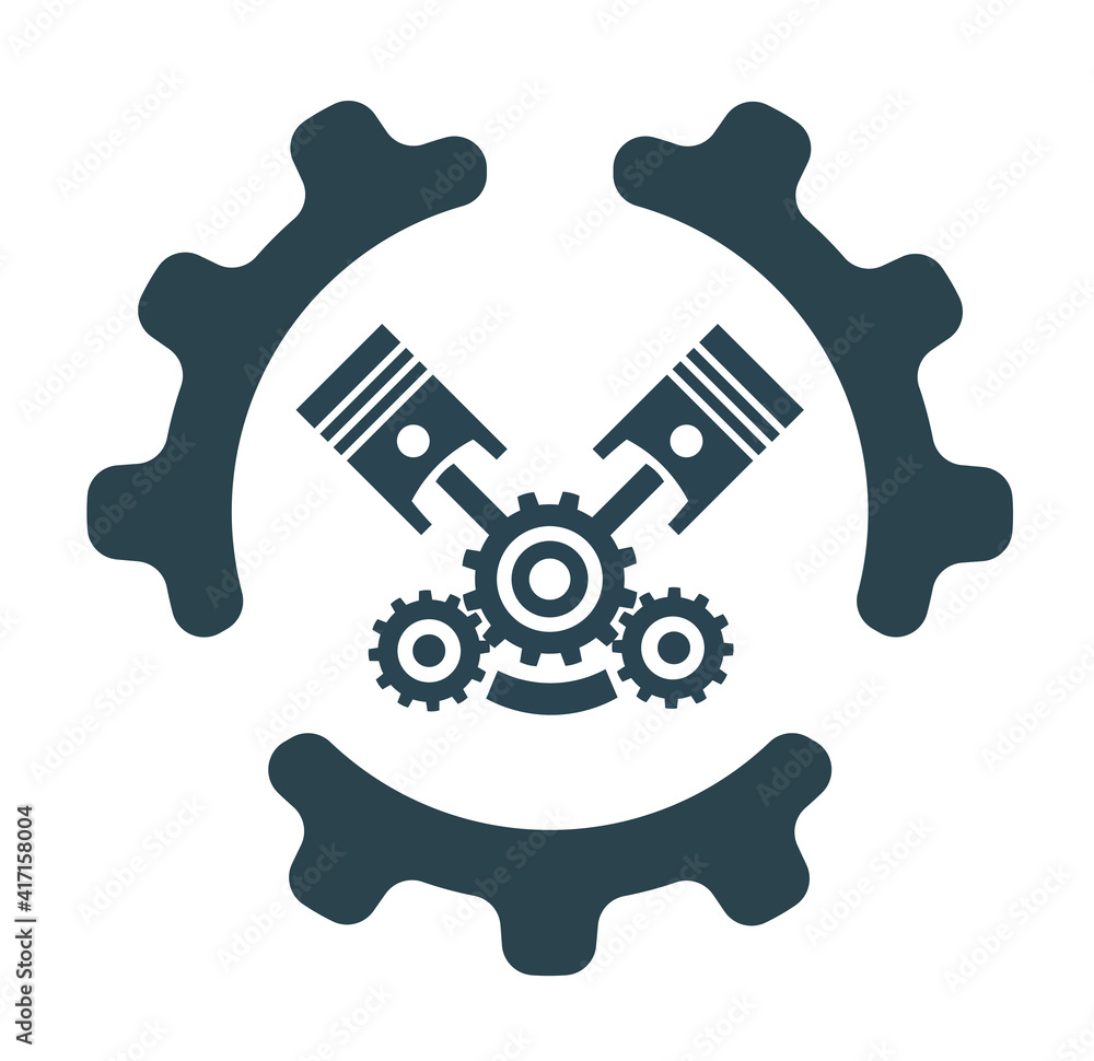 Vector illustration of the icon, the logo of the car engine. Stock ...