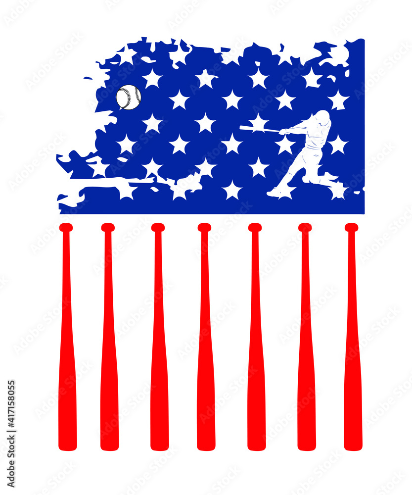 American flag baseball t-shrt. Printable graphic design for any item ...