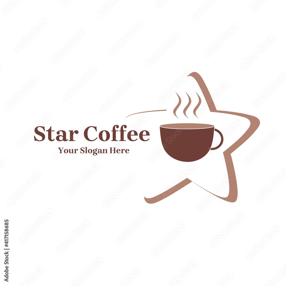 cup of coffee, star coffee logo, can be used as logo or brand for company, restaurant, cafe,etc ...
