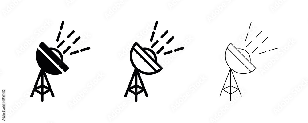 Satellite disk icon Vector. This symbol is the symbol for communication ...