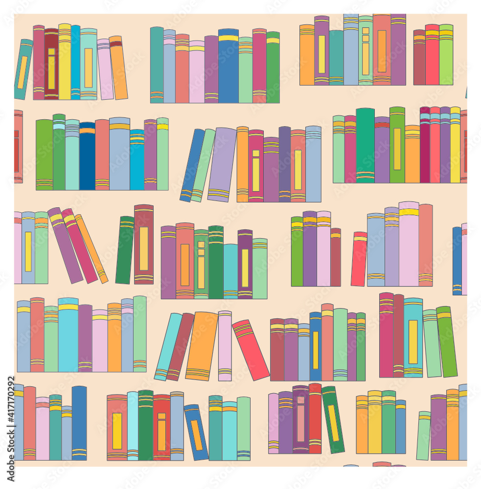 Seamless pattern with many books on a bookshelf Printable To Read List ...