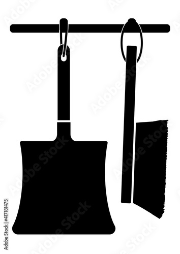 ngi1128 NewGraphicIcon ngi - german - Symbol Handfeger und Kehrschaufel ...