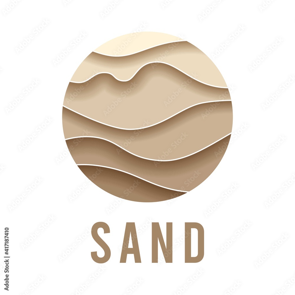 Sand logo,dunes,icon beach,sign desert abstract pattern of wavy lines ...