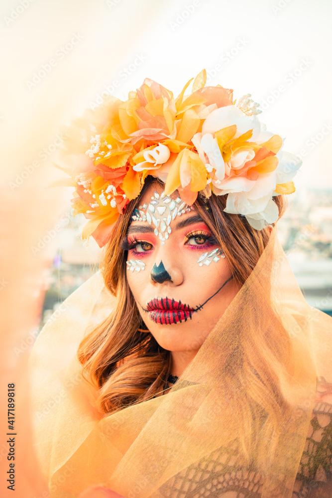 Foto de el velo de la catrina do Stock | Adobe Stock