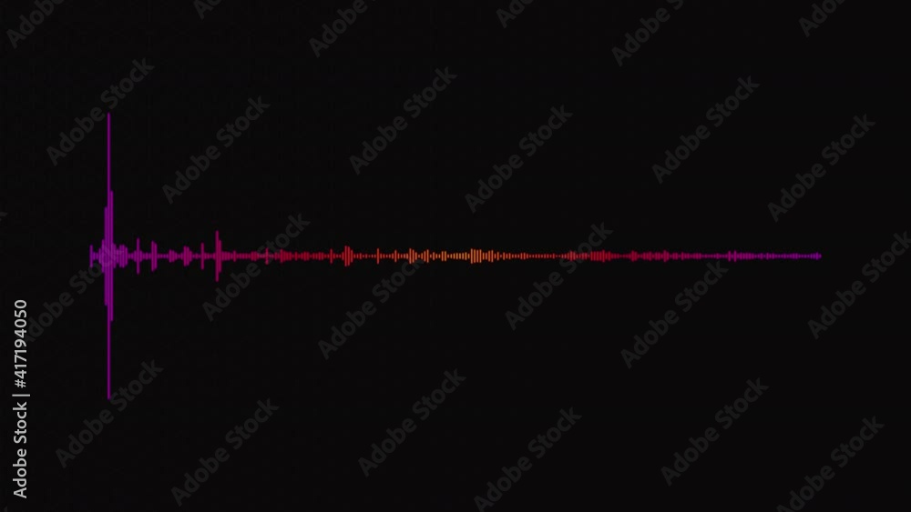 Animation audio frequency monitor sound wave. Audio waveform equalizer ...