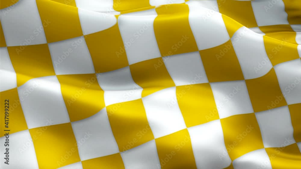 Checkered Orange White Racing Flag video waving in wind. Formula Racing ...