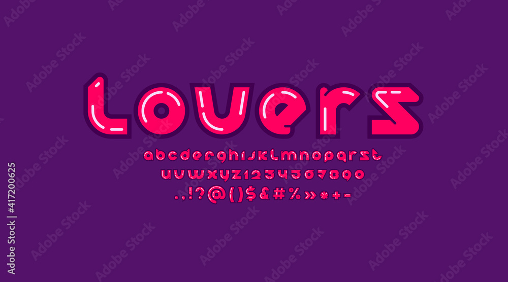 Cute Bold Font Trendy Beautiful Alphabet In The Erotic Style Modern