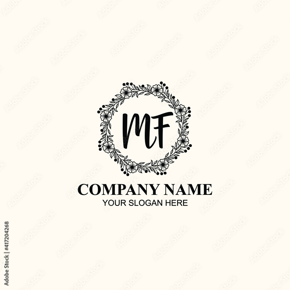 Letter MF Beautiful handwriting logo Stock Vector | Adobe Stock