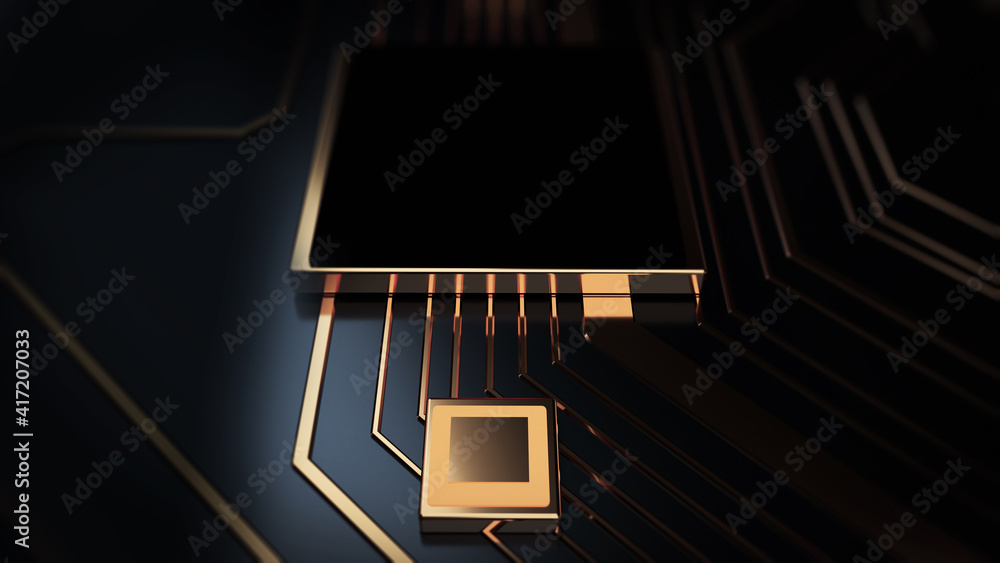 Printed circuit board futuristic server/Abstract circuit board ...