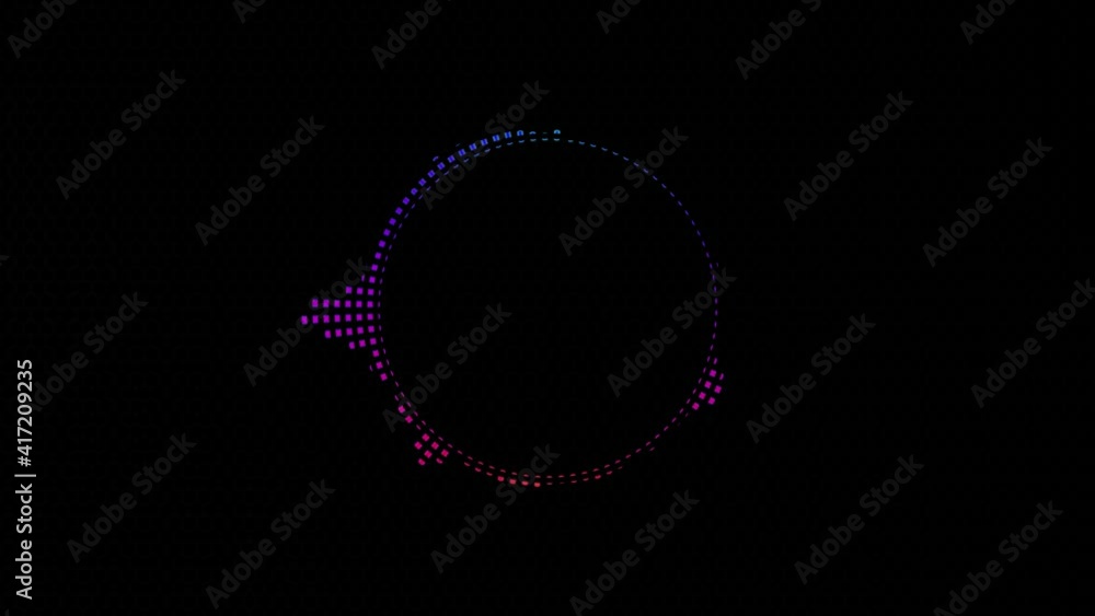 Audio wave. Round waveform on dark background. Animation audio ...