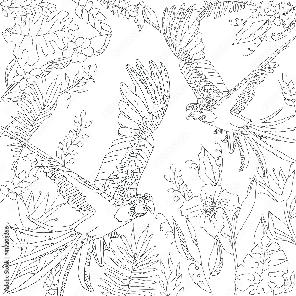 Hand drawing coloring for kids and adults. Beautiful drawings with ...