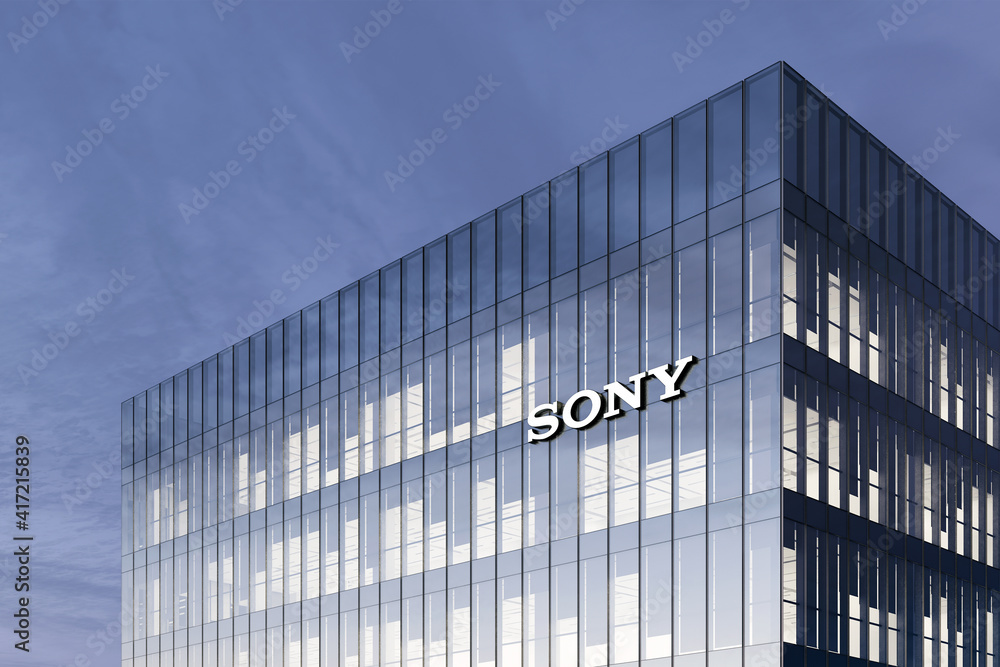 Minato City, Tokyo, Japan. Editorial Use Only, 3D CGI. Sony Corporation ...