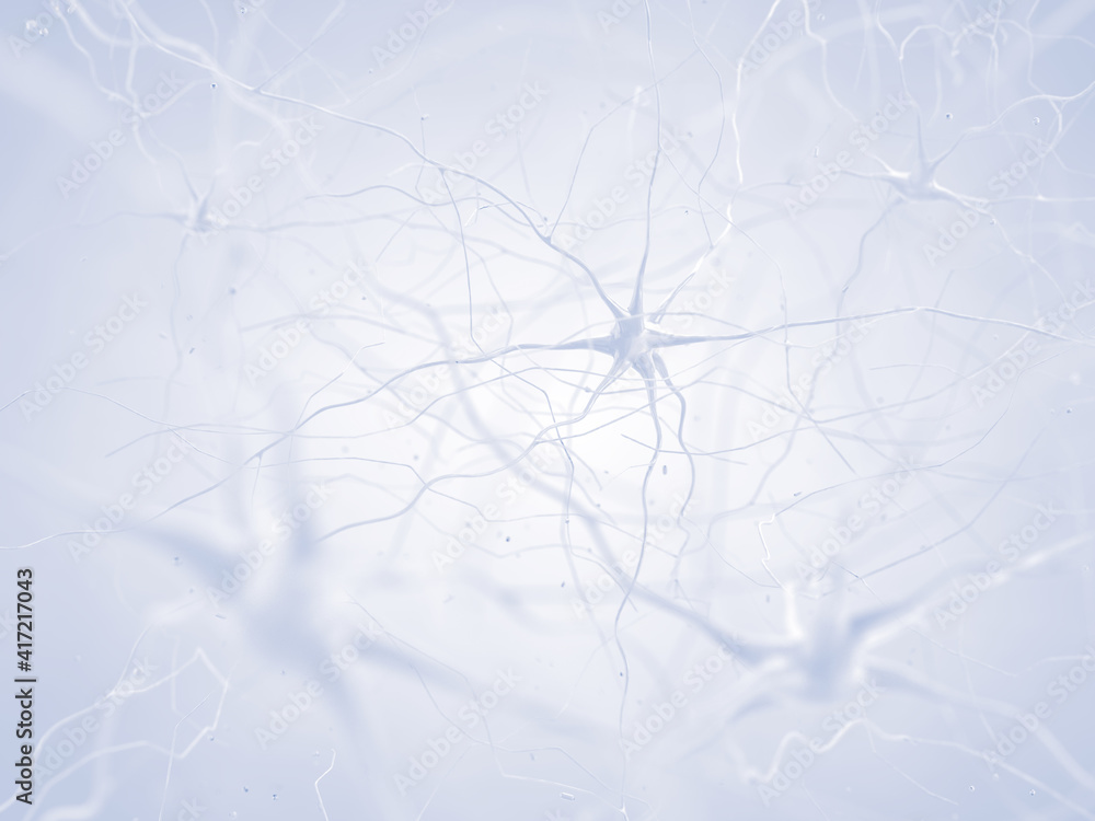 Human brain nerve cells abstract illustration concept. The neurons are ...