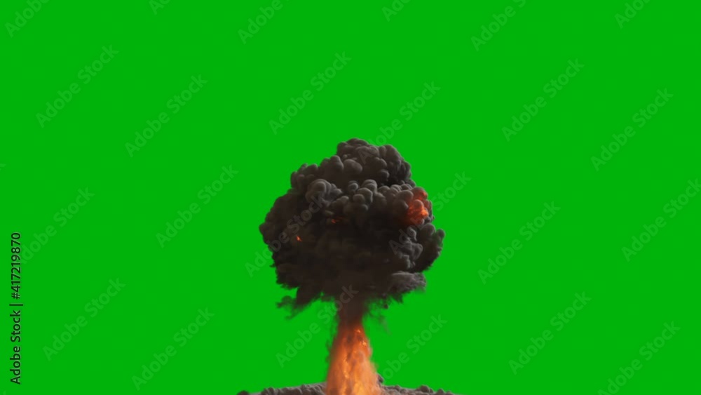 A nuke explosion with a lot of smoke. A huge explosion with thick smoke ...