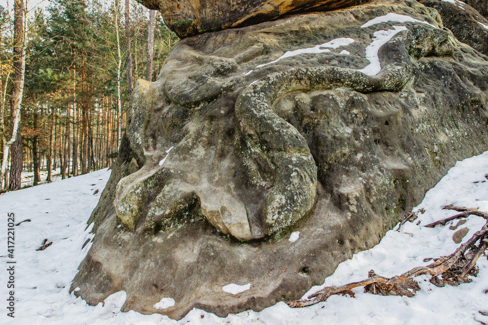 Rock relief formation called Snake,CZ Had. carved into sandstones ...