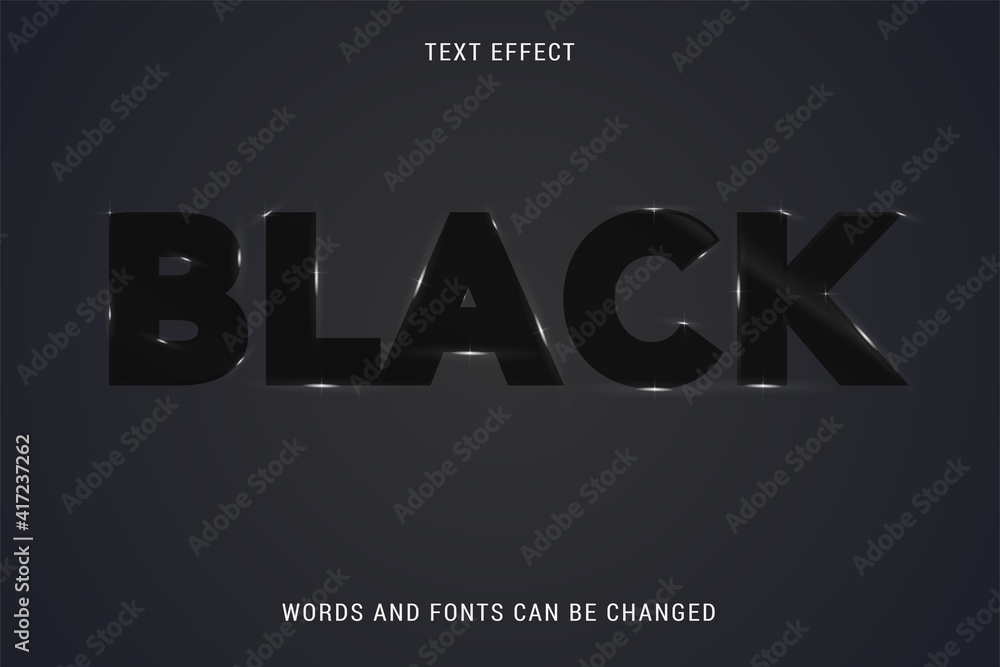 shiny and luxury black text effect 100% editable vector image Stock ...